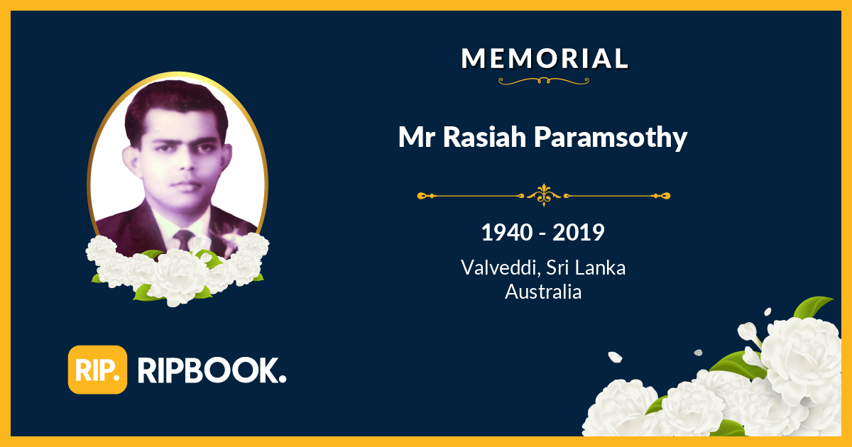 Late Rasiah Paramsothy - RIPBook