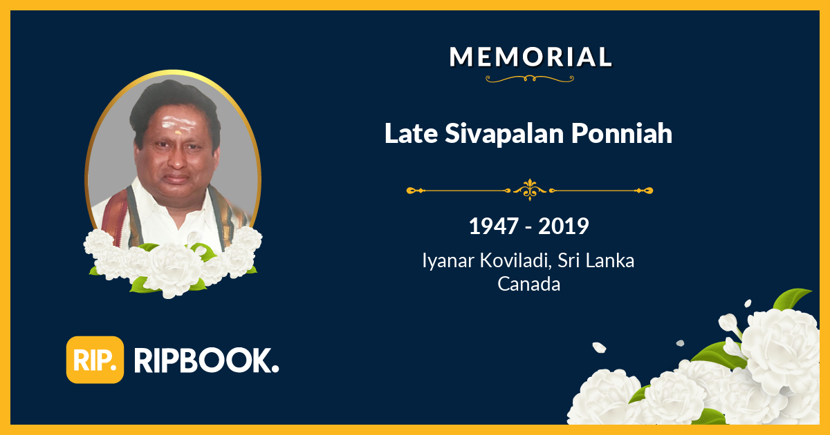 Late Sivapalan Ponniah - RIPBook