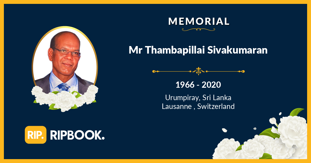 Late Thambapillai Sivakumaran - RIPBook