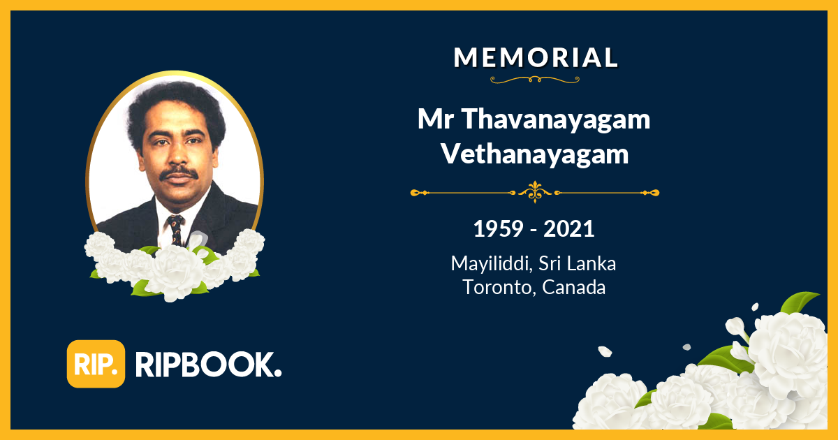 Late Thavanayagam Vethanayagam - RIPBook