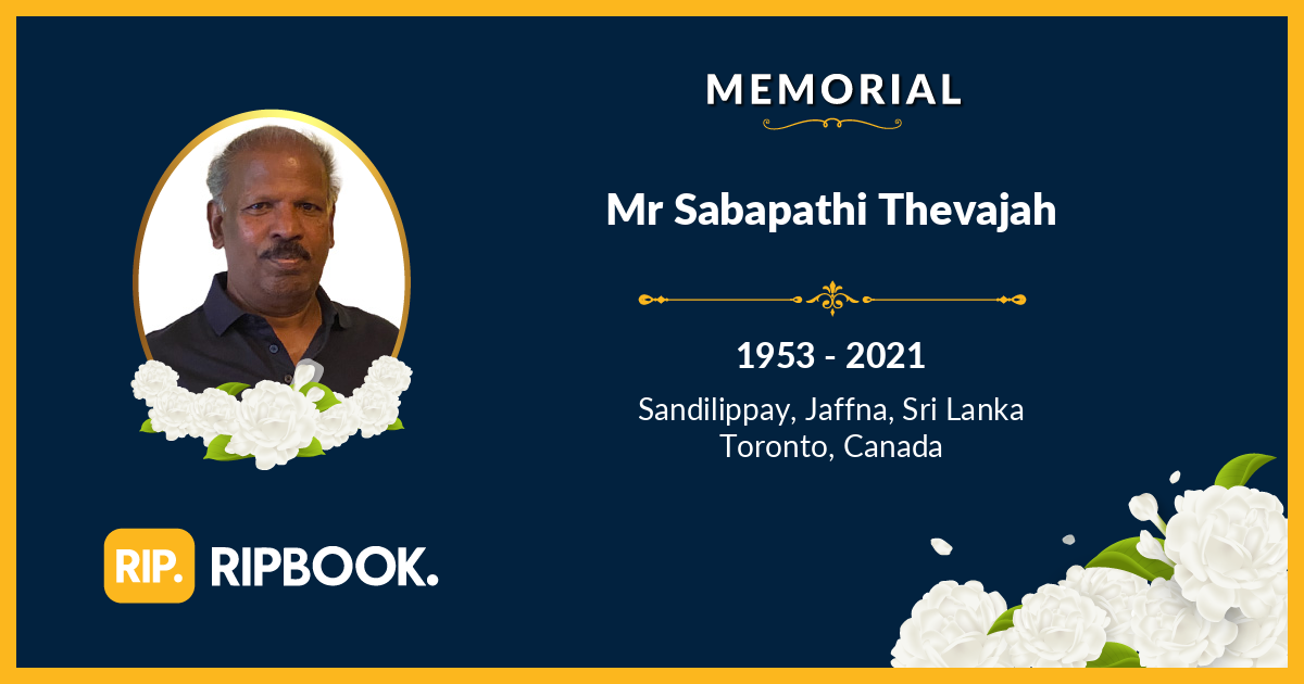 Tribute for Late Sabapathy Thevarajah By - RIPBook