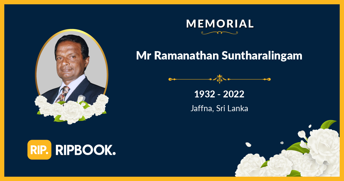 Late Ramanathan Suntharalingam (Ram Sundar) - RIPBook