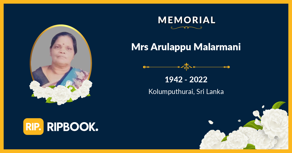 Late Arulappu Malarmani - RIPBook