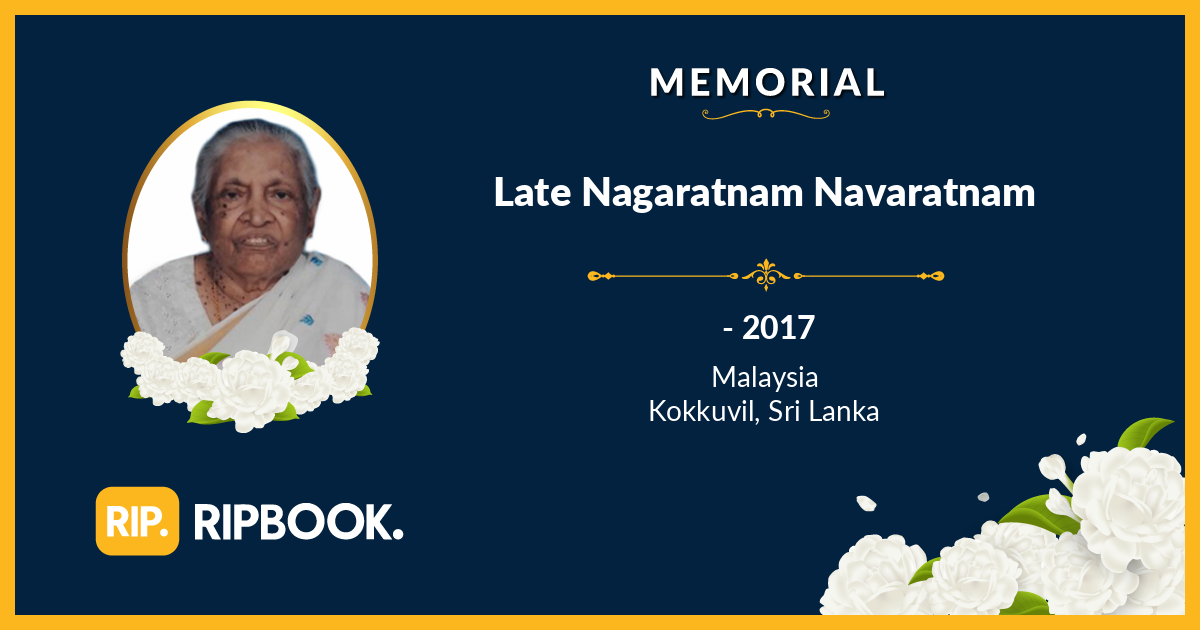 Late Nagaratnam Navaratnam - RIPBook