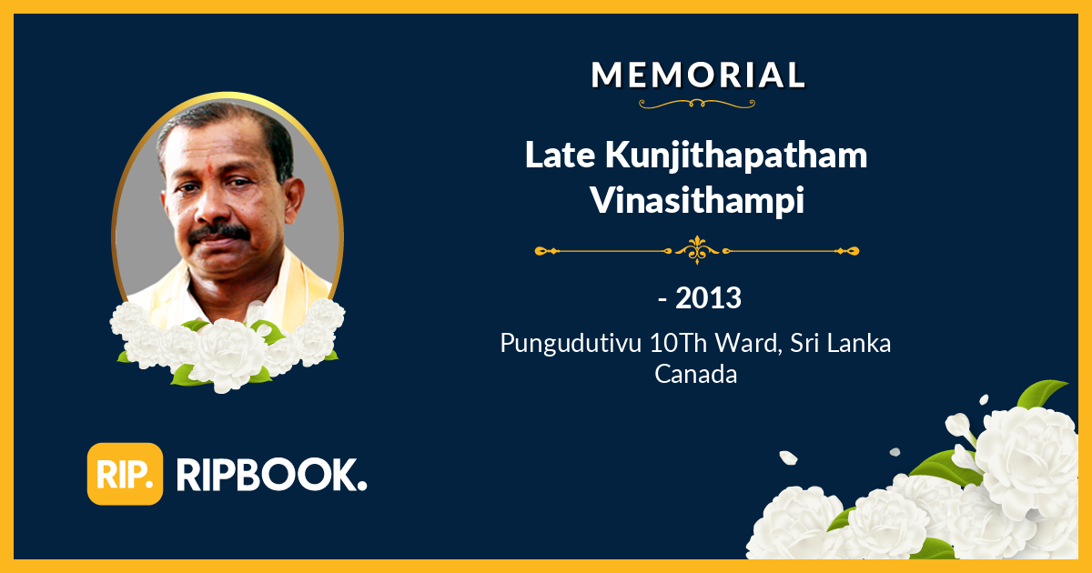 Late Kunjithapatham Vinasithampi - RIPBook