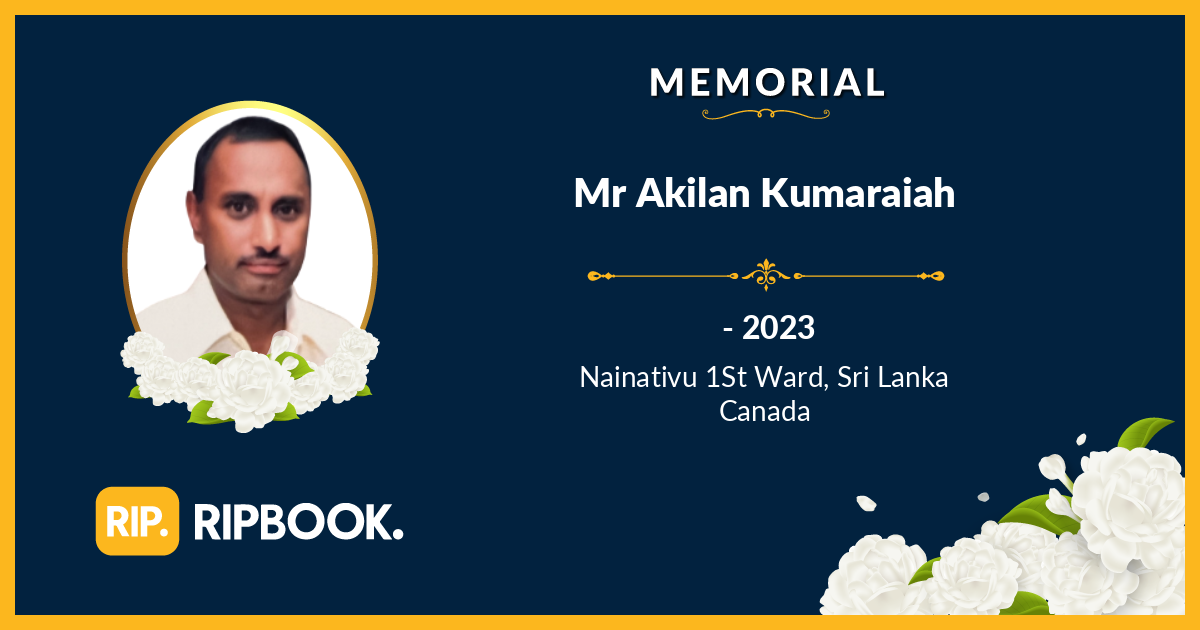 Late Akilan Kumaraiah - RIPBook