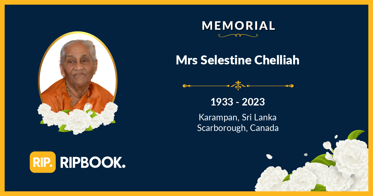 Mrs Celestine Chelliah (Pearly) - RIPBook