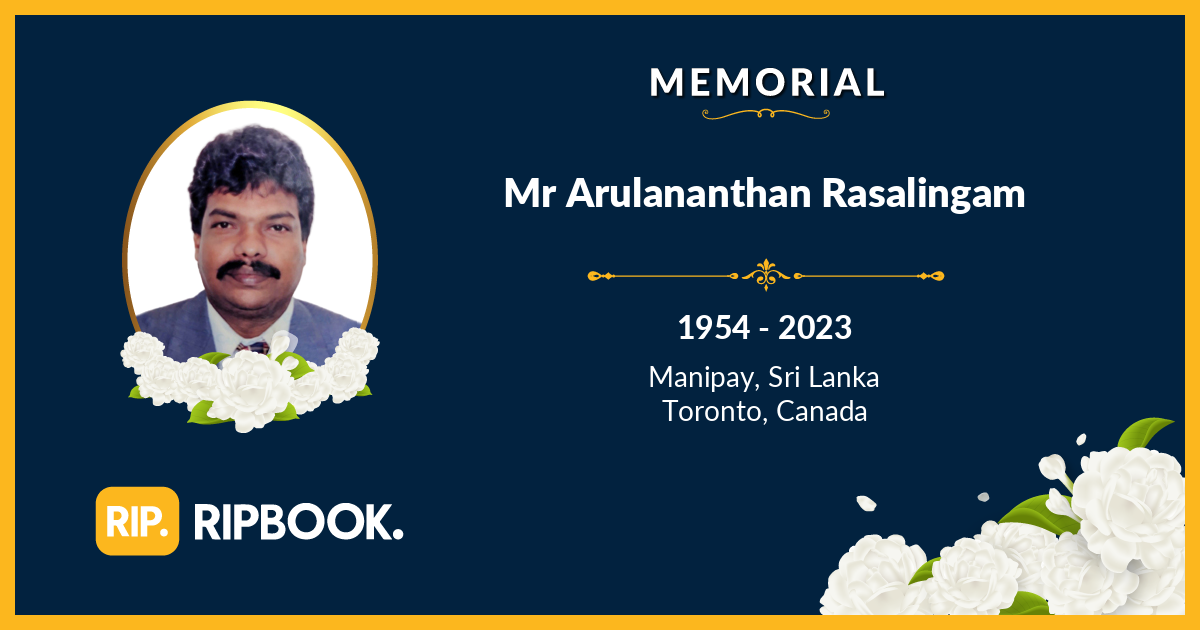 Late Arulananthan Rasalingam - RIPBook