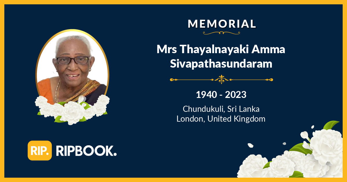 Late Thayalnayaki Amma Sivapathasundaram - RIPBook