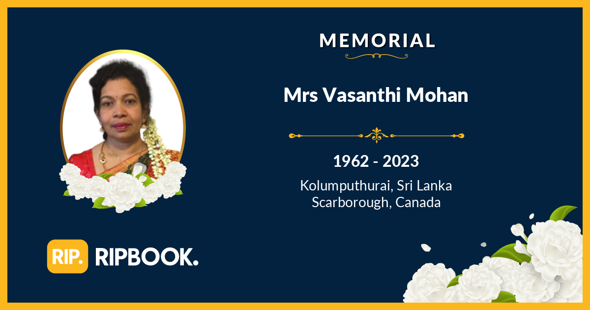 Late Vasanthi Mohan - RIPBook