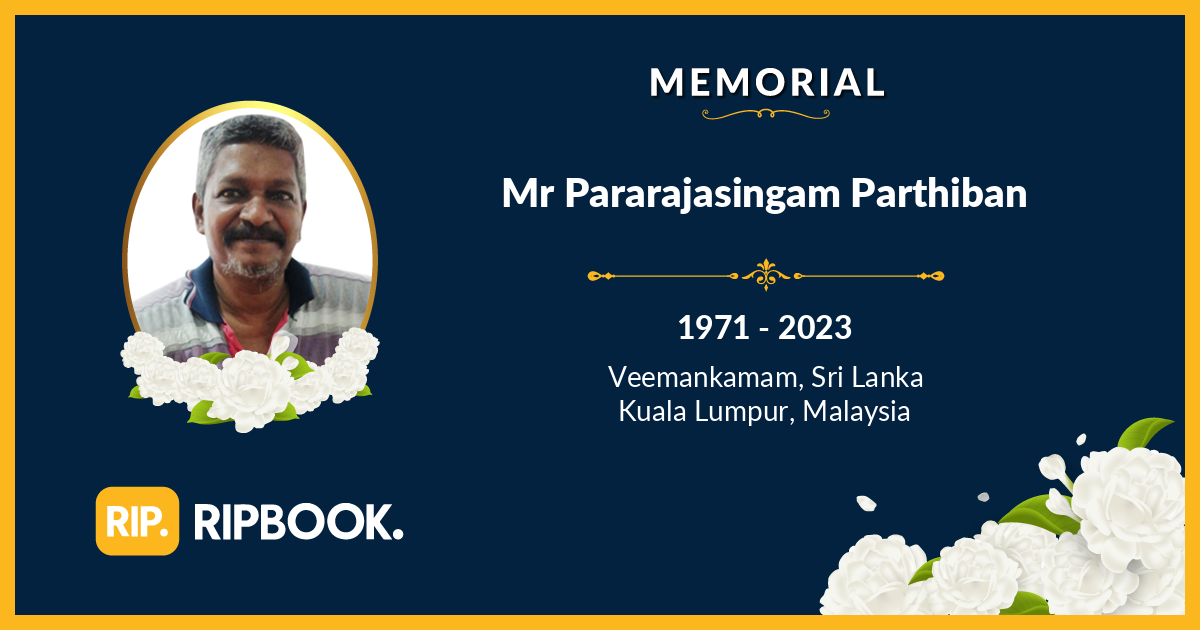 Late Pararajasingam Partheepan - RIPBook
