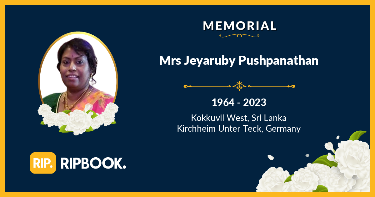 Late Jeyaruby Pushpanathan - RIPBook