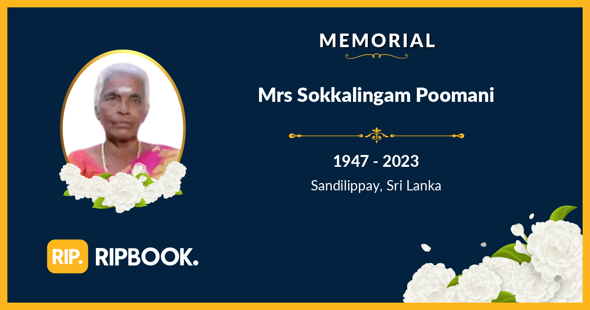 Late Sokkalingam Poomani - RIPBook