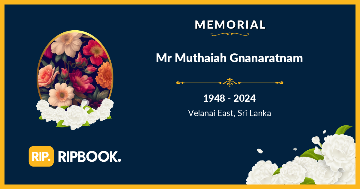 Late Muthaiah Gnanaratnam (Indira) - RIPBook