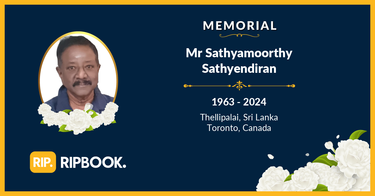 Late Sathyamoorthy Sathyandran (Sathyan) - RIPBook