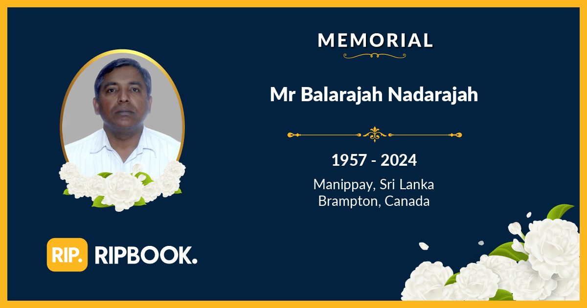 Late Balarajah Nadarajah - RIPBook