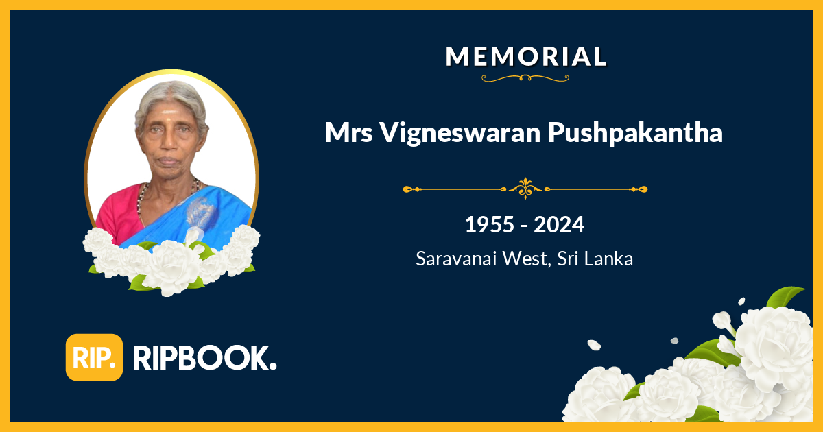 Late Vigneswaran Pushpakantha - RIPBook