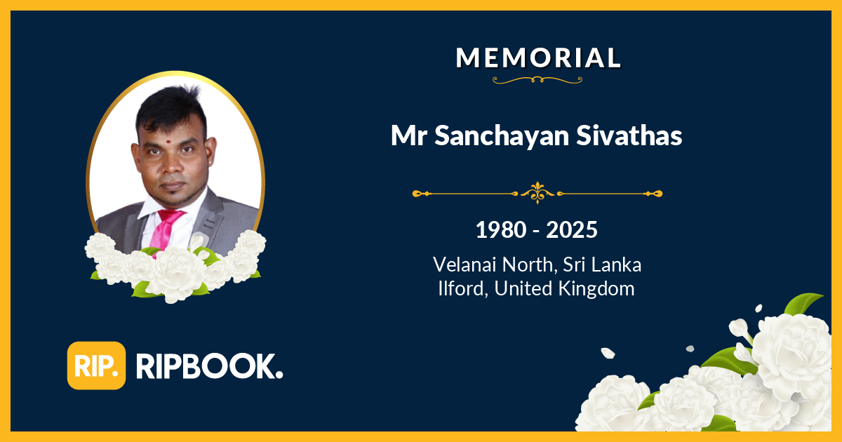 Tribute for Mr Sanchayan Sivathas (Shan) By - RIPBook