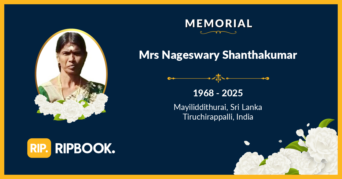 Mrs Nageswary Shanthakumar (Eesu) - RIPBook