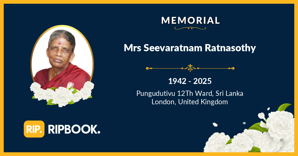 Late Seevaratnam Ratnasothy - RIPBook