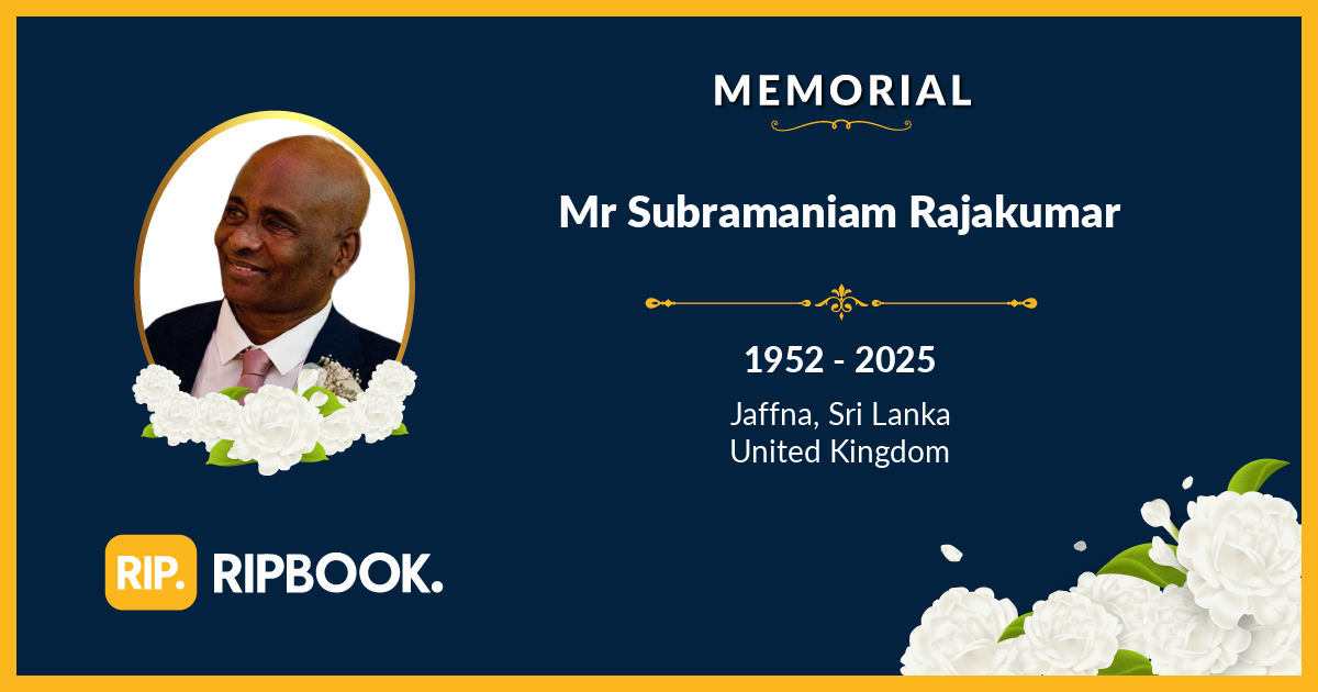 Late Subramaniam Rajakumar - RIPBook