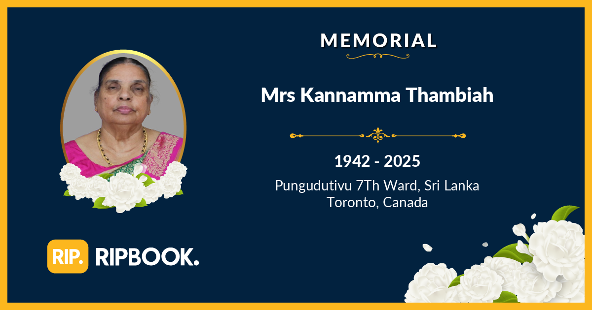 Mrs Thambiah Kannamma - RIPBook