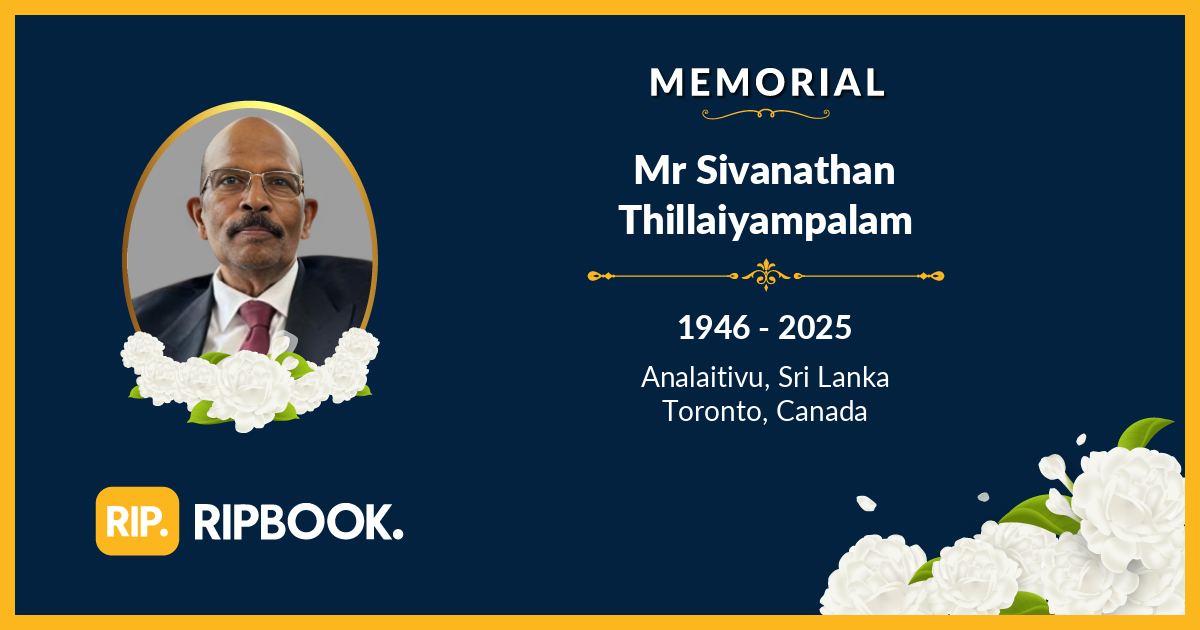Tribute for Mr Sivanathan Thillaiyampalam By - RIPBook