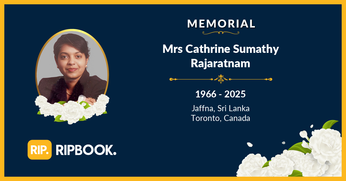 Mrs Catherine Sumathy Rajaratnam - RIPBook