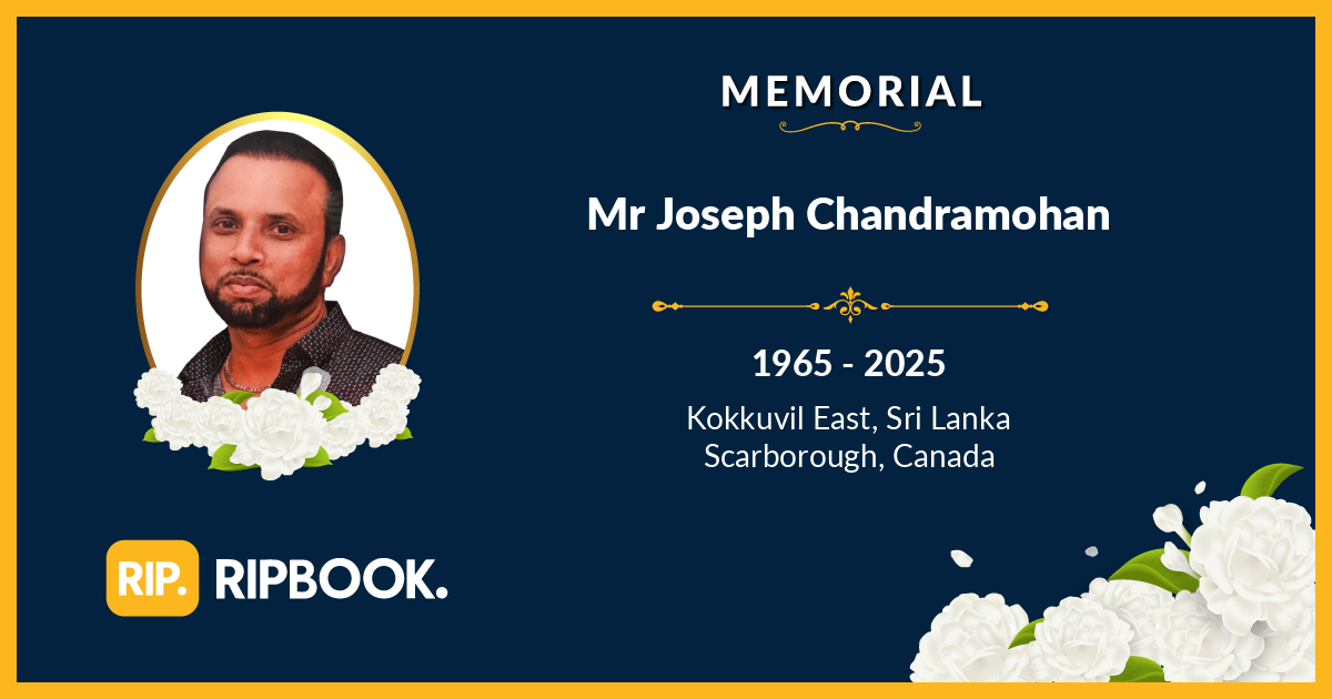 Mr Joseph Chandramohan (Mohan) - RIPBook