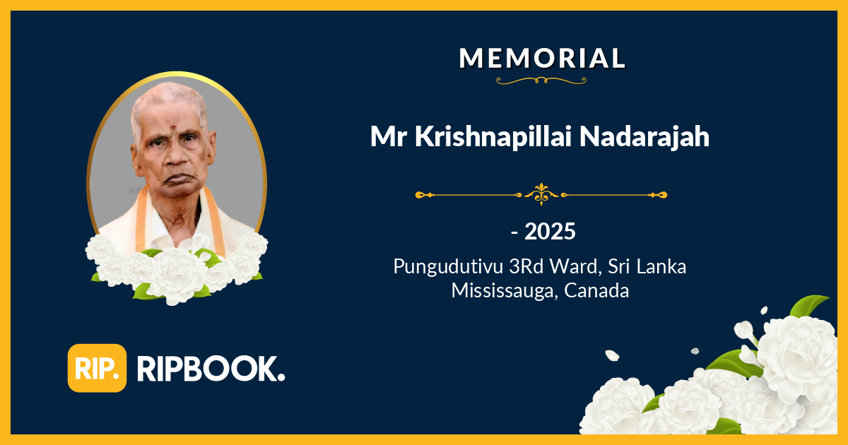 Mr Krishnapillai Nadarajah (Kalaivani Nadarajah) - RIPBook