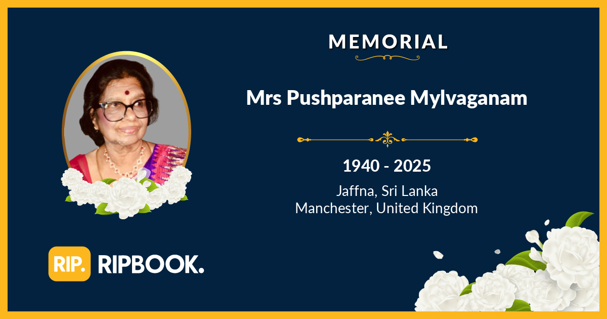 Tribute for Mrs Pushparanee Mylvaganam By Warrington Sai Centre - RIPBook