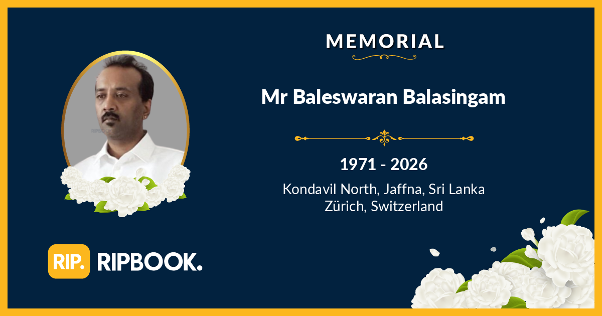 Mr Baleswaran Balasingam (Bavu) - RIPBook
