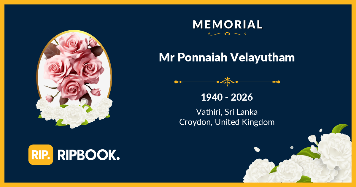 Mr Ponnaiah Velayutham - RIPBook
