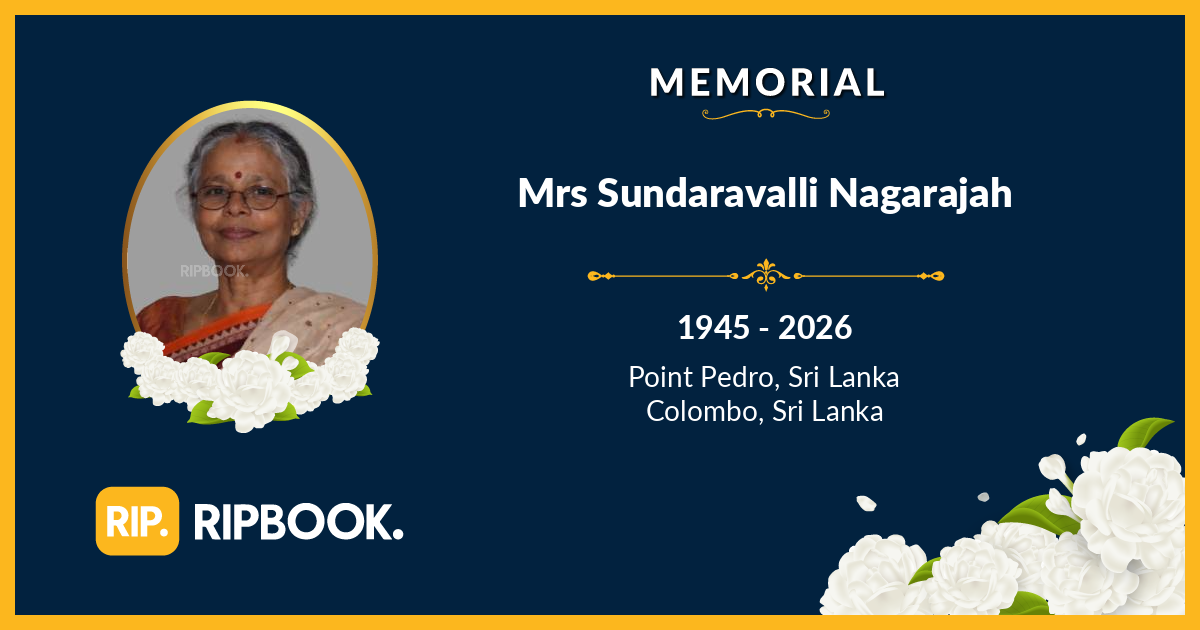 Tribute for Mrs Sundaravalli Nagarajah By - RIPBook