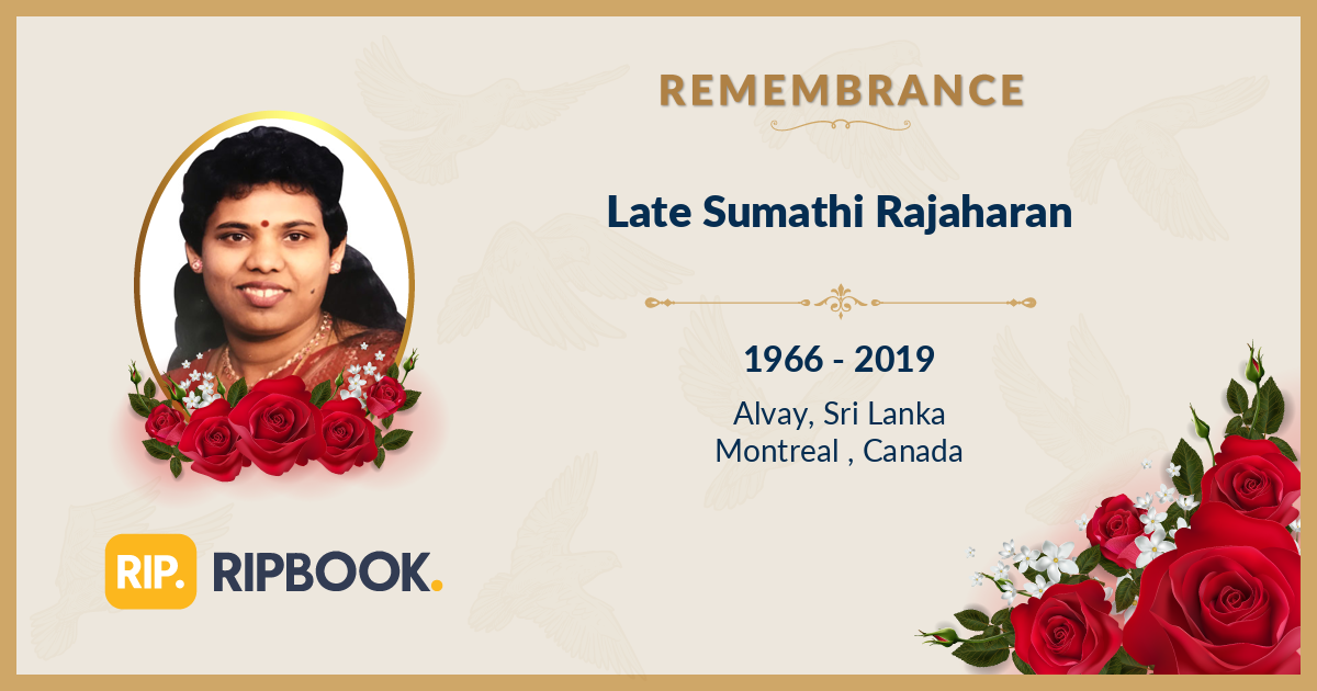 Late Sumathi Rajaharan - 1st Year Remembrance - RIPBook