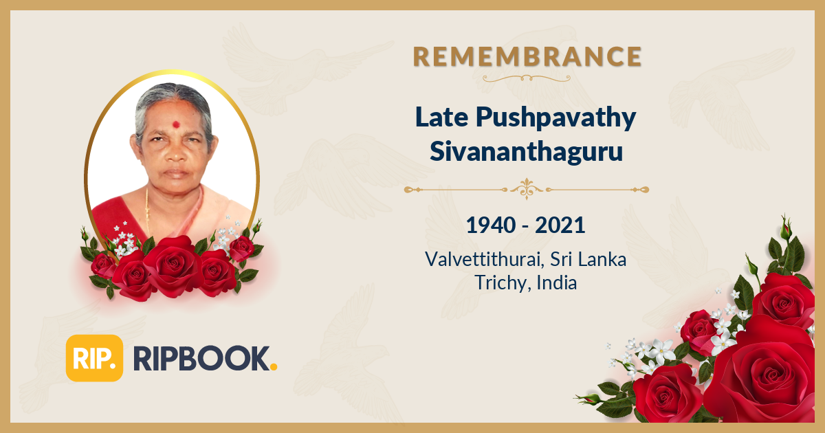 Late Pushpavathy Sivananthaguru - 1st Year Remembrance - RIPBook