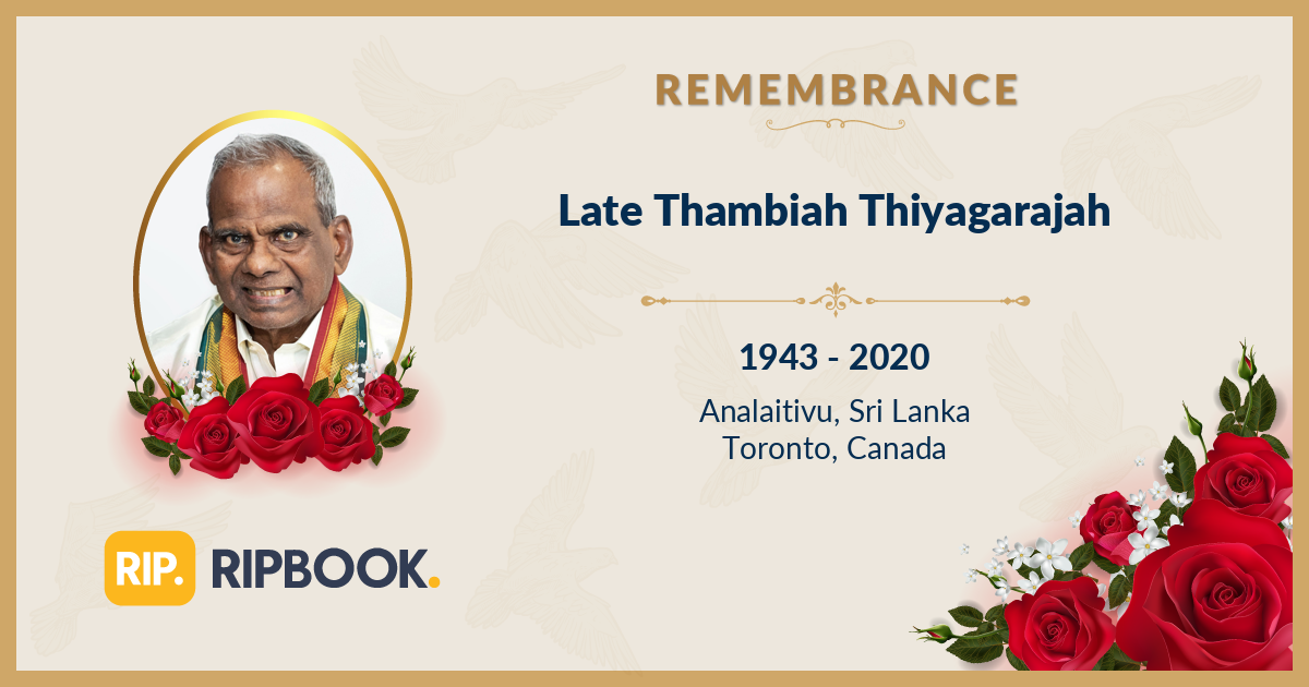 Late Thambiah Thiyagarajah - 2nd Year Remembrance - RIPBook