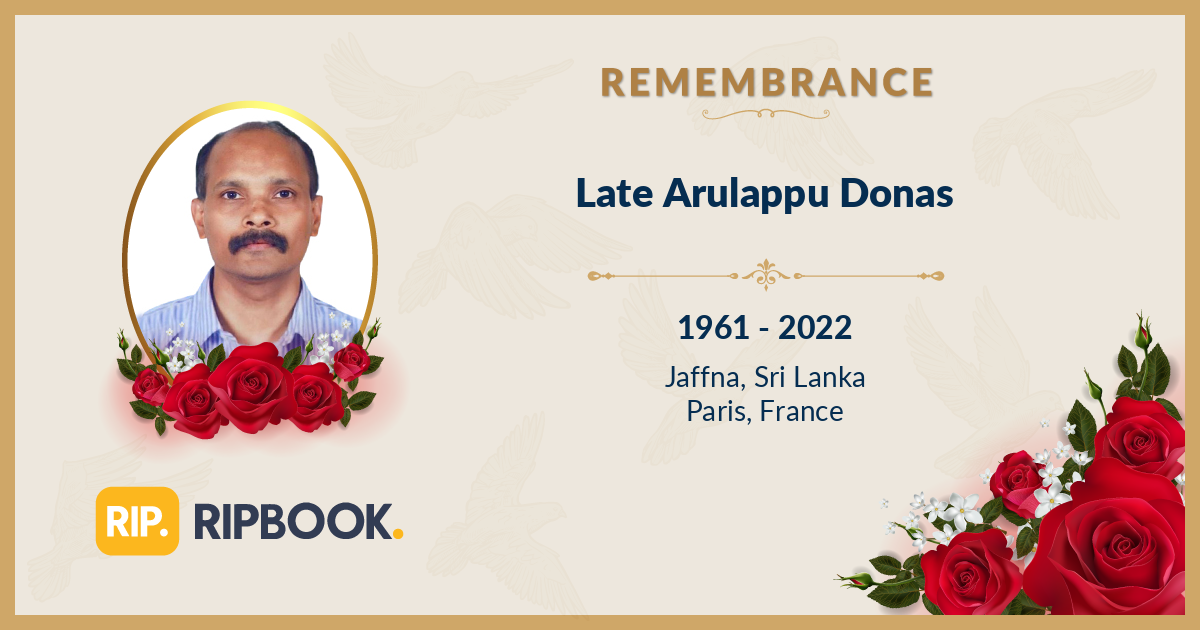 Late Arulappu Donas - Tribute - RIPBook