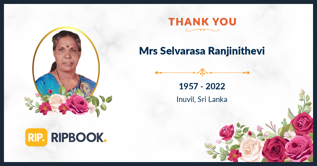Late Selvarasa Ranjinithevi - Thankyou Message - RIPBook