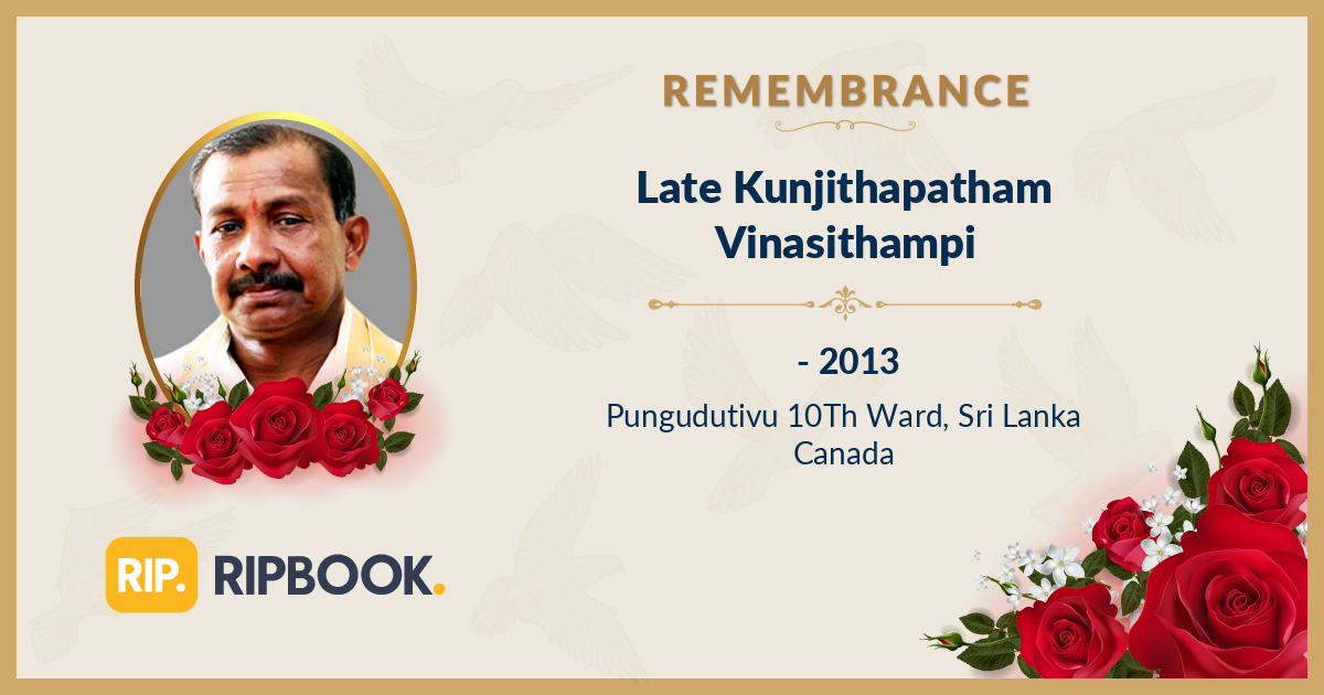 Late Kunjithapatham Vinasithampi - 10th Year Remembrance - RIPBook