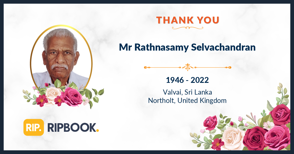 Late Rathnasamy Selvachandran (Vannam) - Anthiyatti Invitation ...