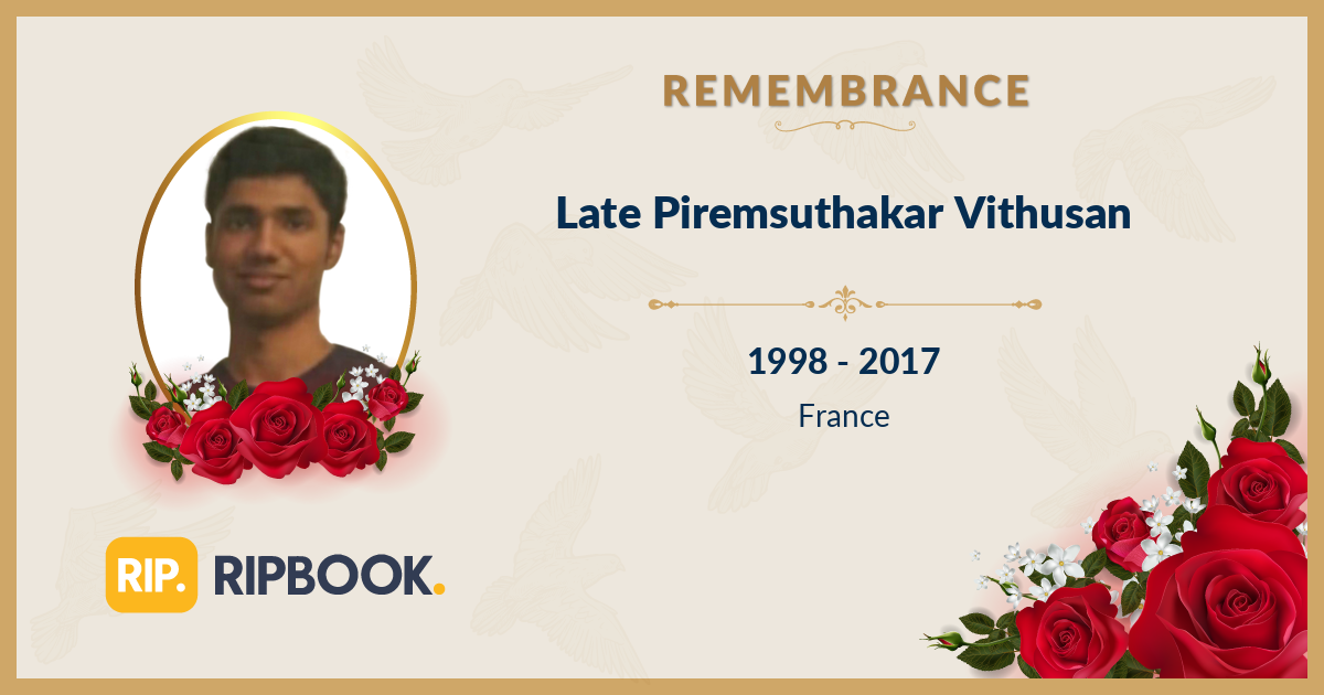 Late Piremsuthakar Vithusan - 6th Year Remembrance - RIPBook
