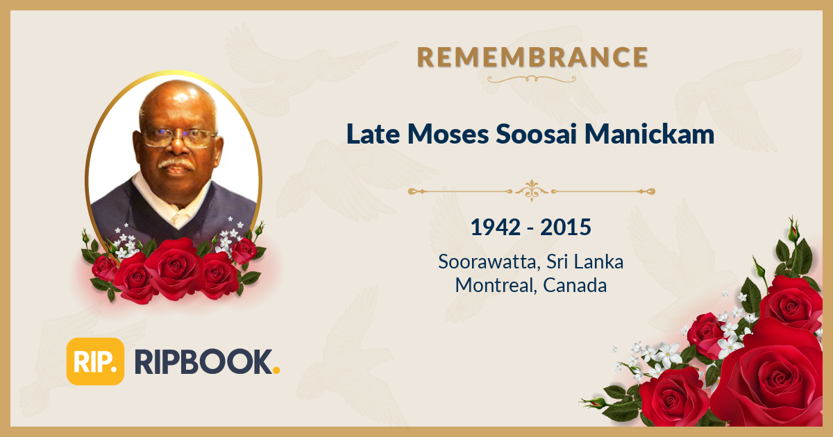 Late Moses Soosai Manickam (Manickam Appa) - 8th Year Remembrance - RIPBook