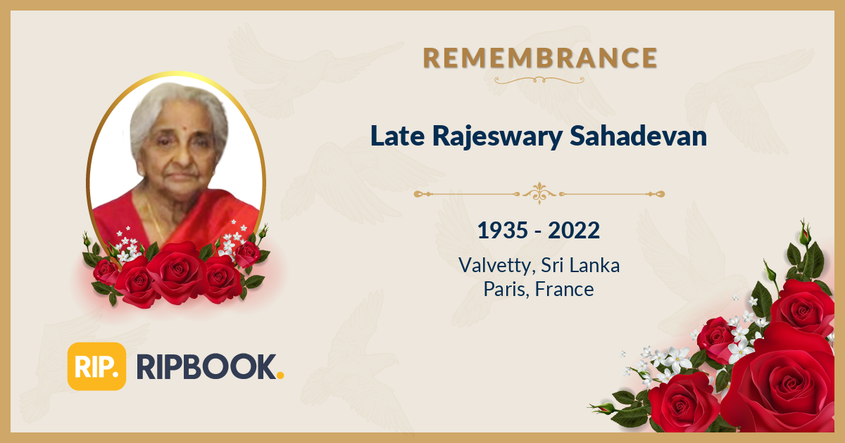 Late Rajeswary Sahadevan - 1st Year Remembrance - RIPBook