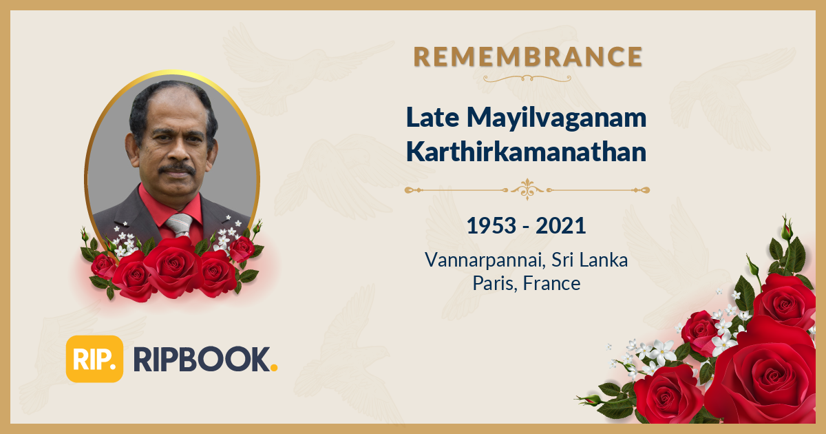Late Mayilvaganam Karthirkamanathan - 2nd Year Remembrance - RIPBook