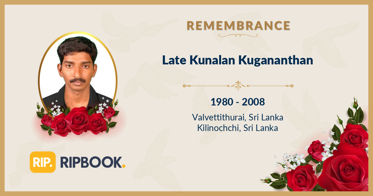 Late Kunalan Kugananthan (Anpu, Punithan) - 15th Year Remembrance - RIPBook