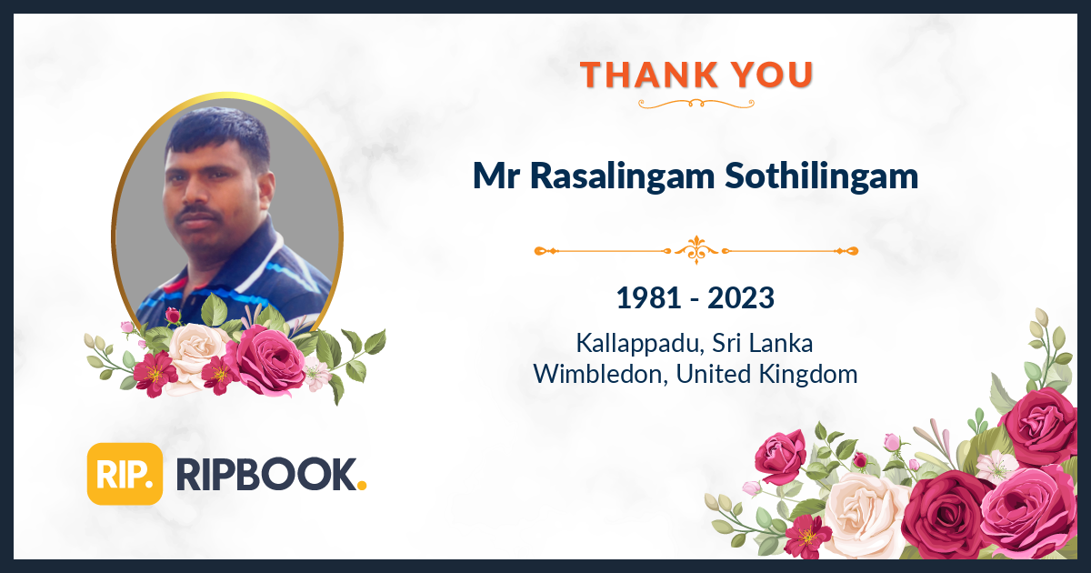 Late Rasalingam Sothilingam (Kutty) - 31st Day Remembrance & Thankyou ...