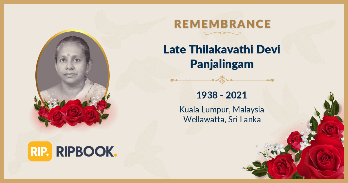 Late Thilakavathi Devi Panjalingam - 2nd Year Remembrance - RIPBook