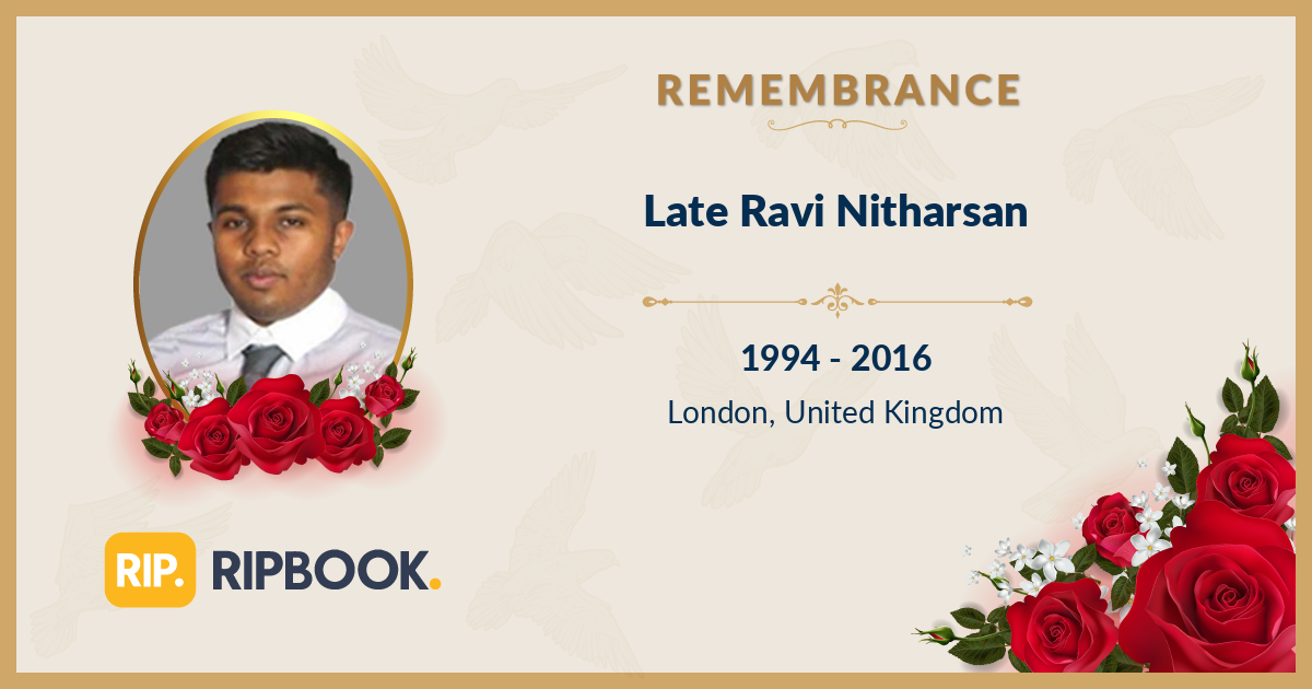 Late Ravi Nitharsan - 7th Year Remembrance - RIPBook