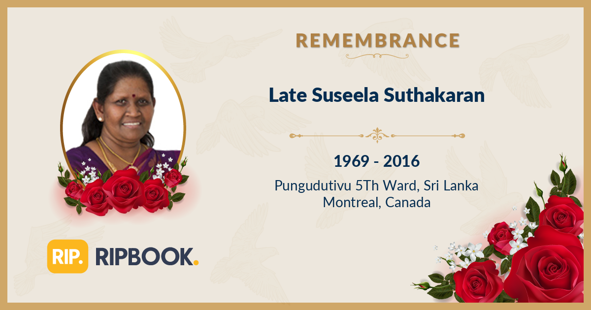 Late Suseela Suthakaran - 7th Year Remembrance - RIPBook